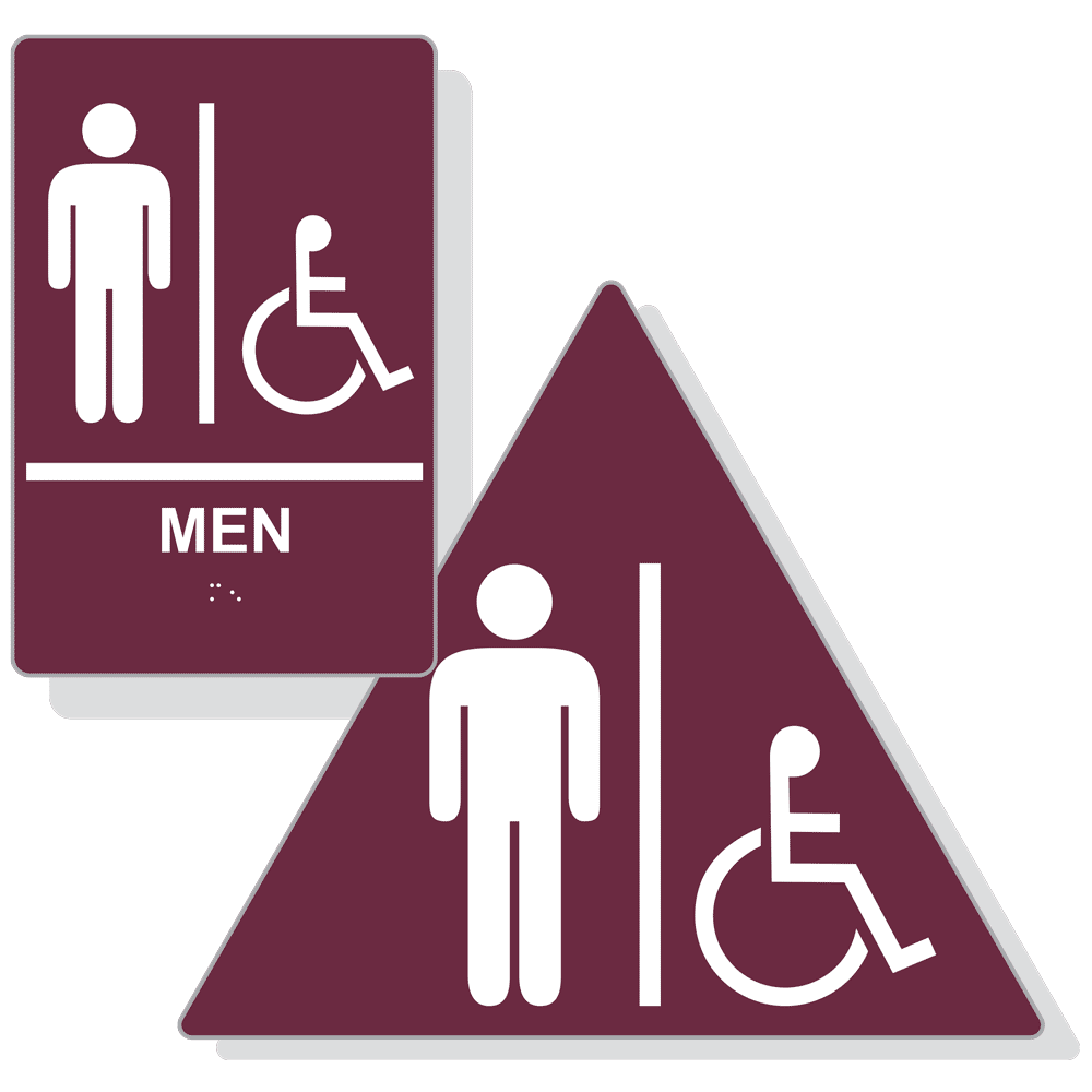 ADA Men Braille Sign RRE-150-DTS_WHTonBRG Restroom Paired Sets