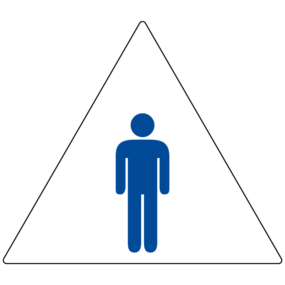 Men's Symbol Blue on White Sign RR-145-DTS-BLUonWHT Mens / Boys