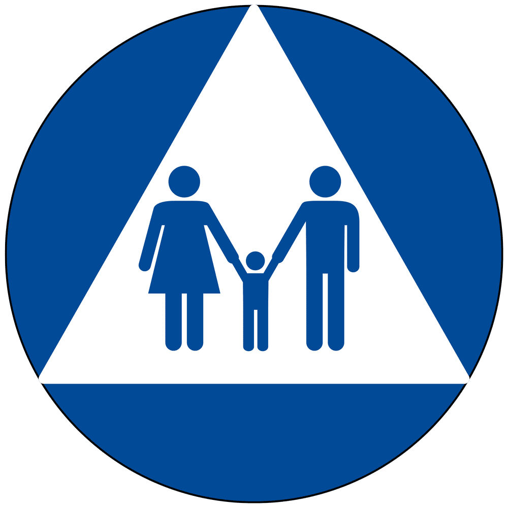 Family Symbol Sign RR-165-DCTS-BLUonWHT Unisex / Family / Assisted