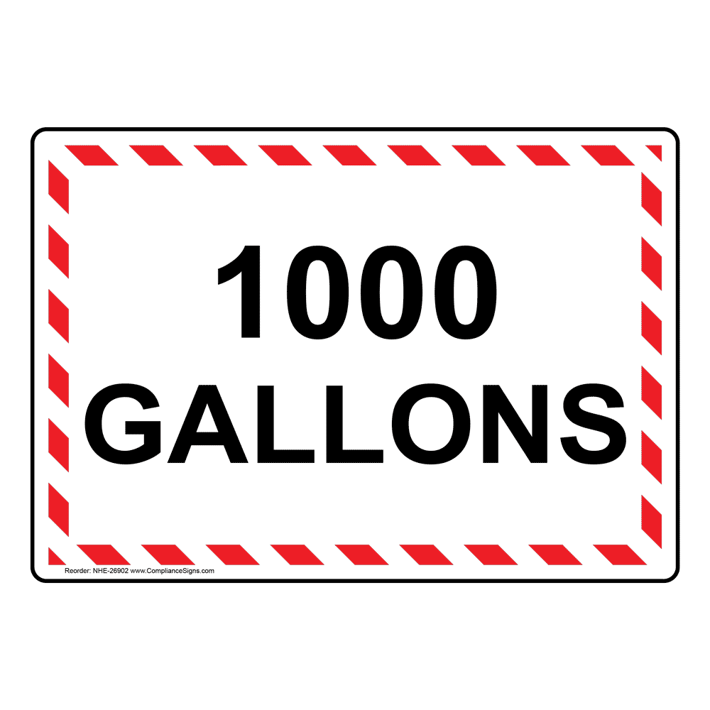 Industrial Notices Maximum Load Capacity Sign - 1000 Gallons