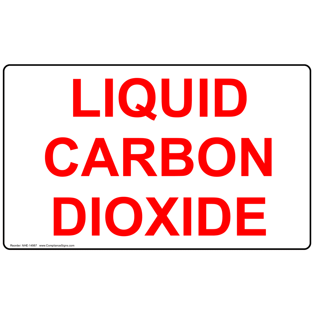 Hazardous Material Liquid Carbon Dioxide Label / Sticker - White