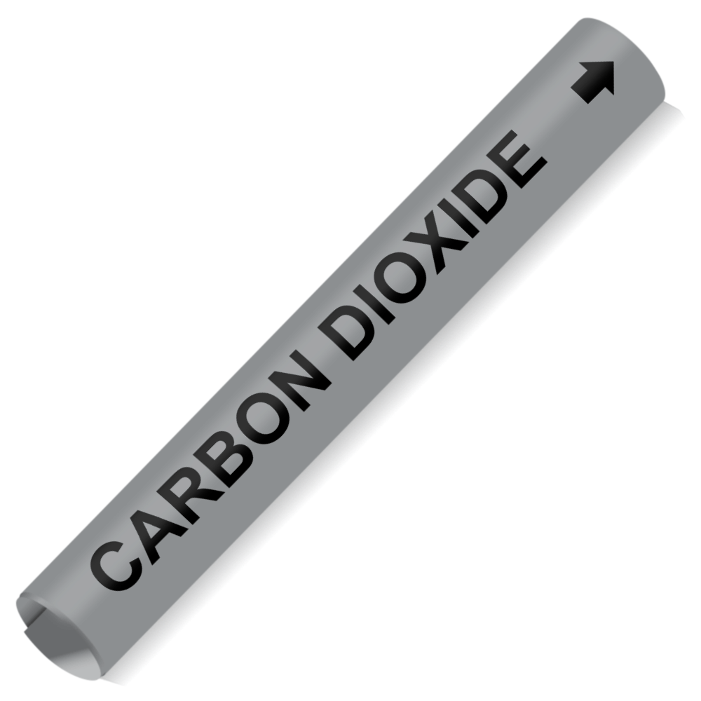 Coiled Pipe Marker - CARBON DIOXIDE - Gray - ASME A13.1