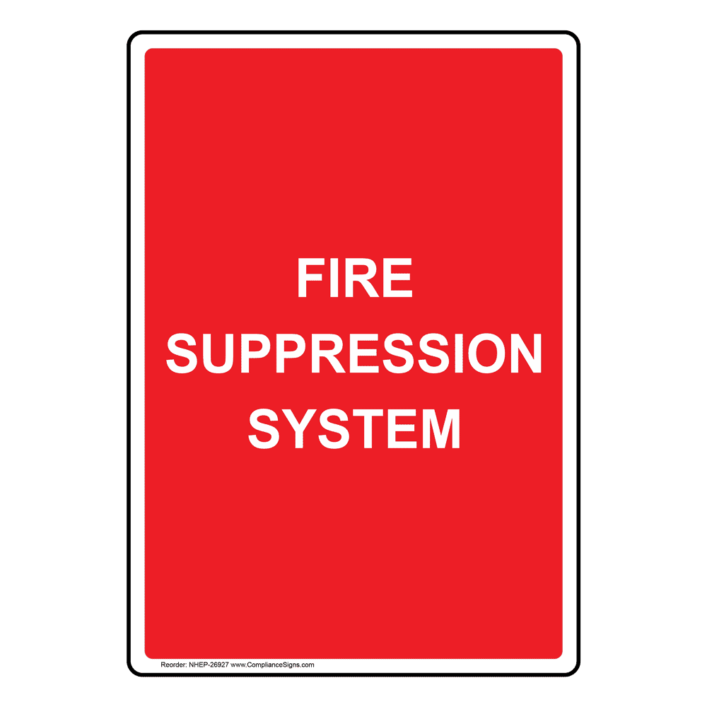 Vertical Sign - Fire Sprinklers - Fire Suppression System