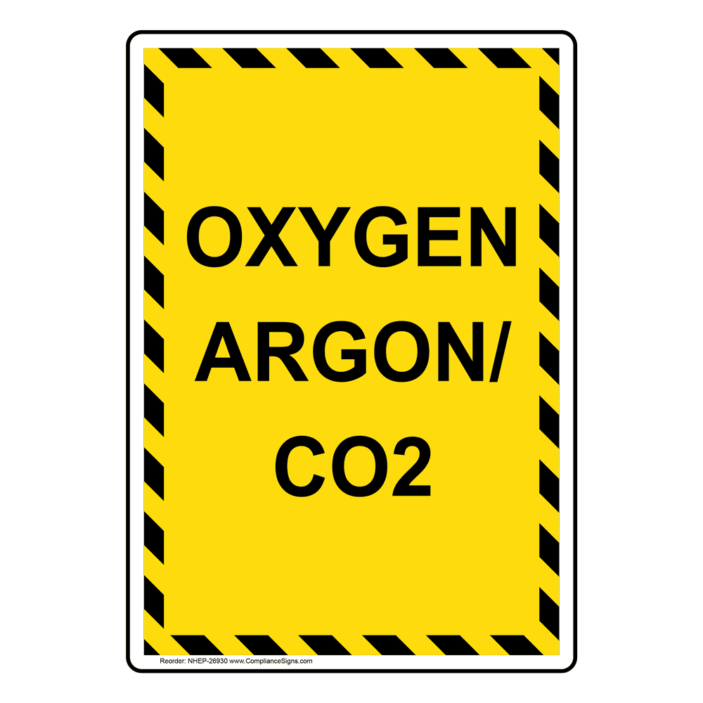 Vertical Sign - Chemical - Oxygen Argon/Co2