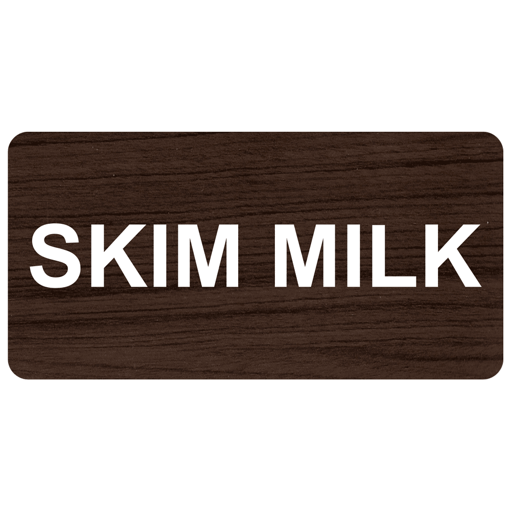 Skim Milk Engraved Sign EGRE-16821-WHTonKNA Catering
