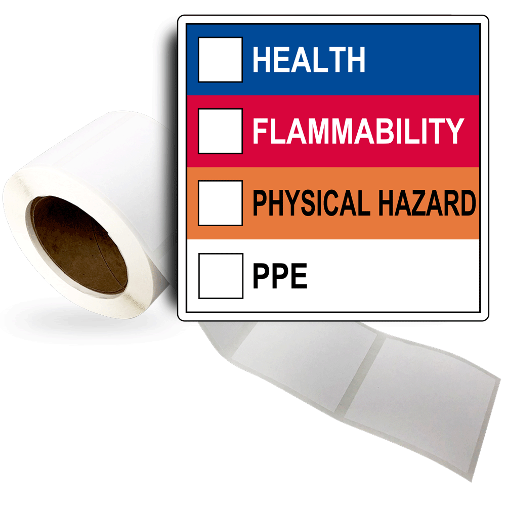 Roll of Labels - Chemical Hazards - 5-Mil Poly