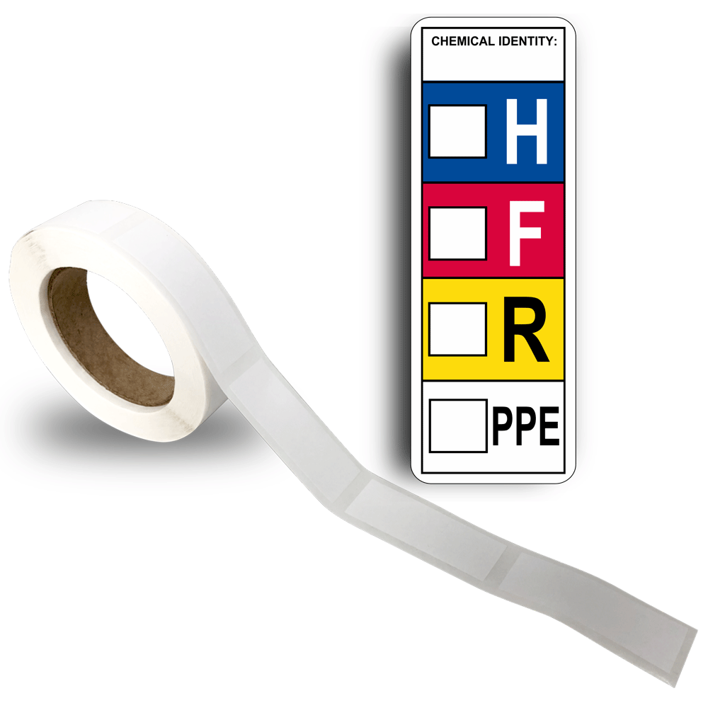 Roll of Labels - Chemical Identity: H F R Ppe - 5 Mil Poly