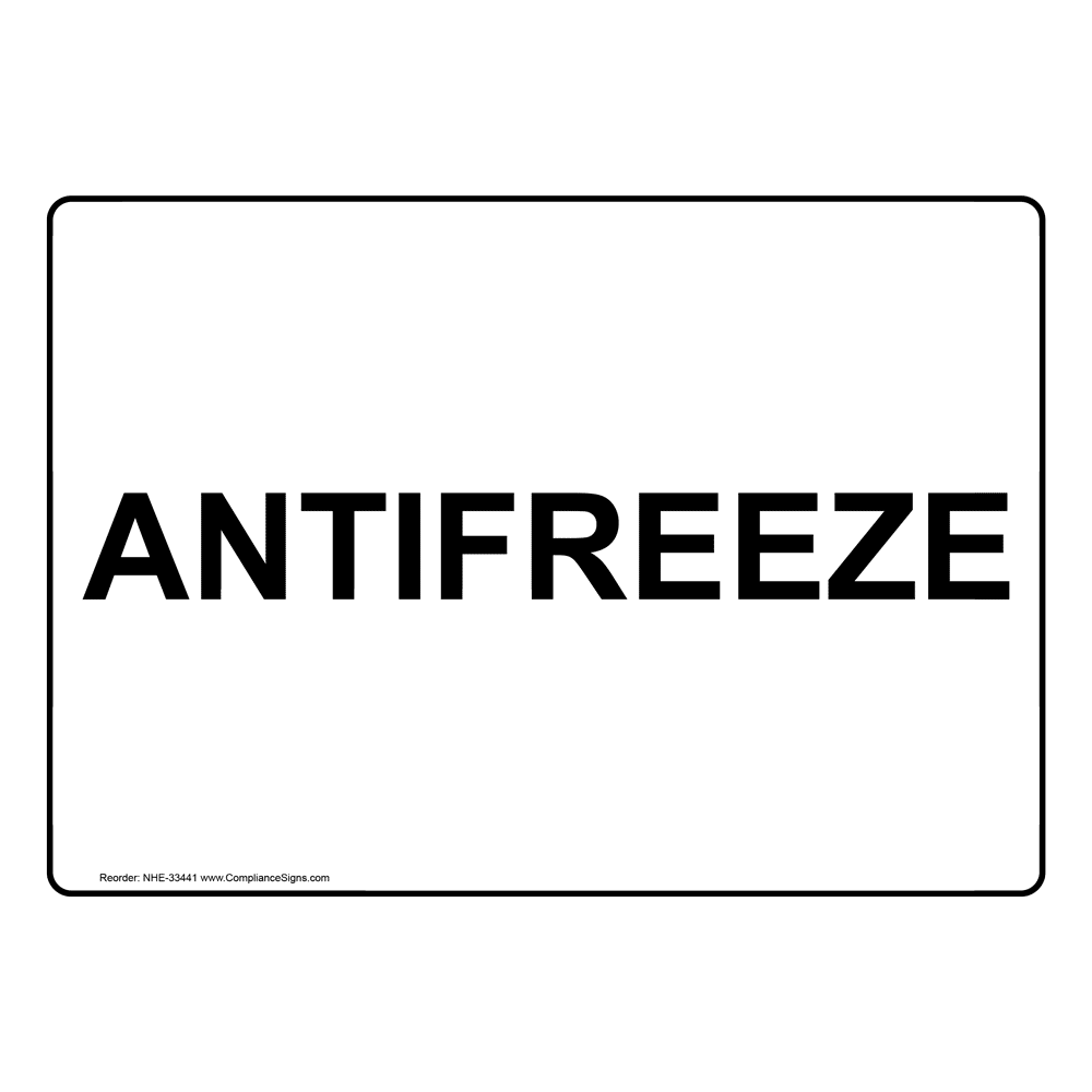 Hazmat Hazardous Material Sign - Antifreeze