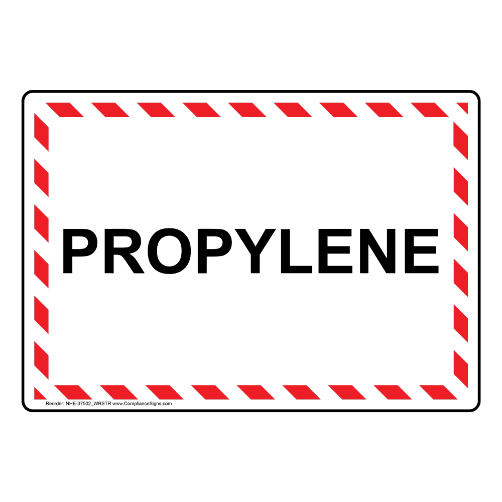 White Hazmat Sign: Propylene - 6 Sizes - Easy Ordering