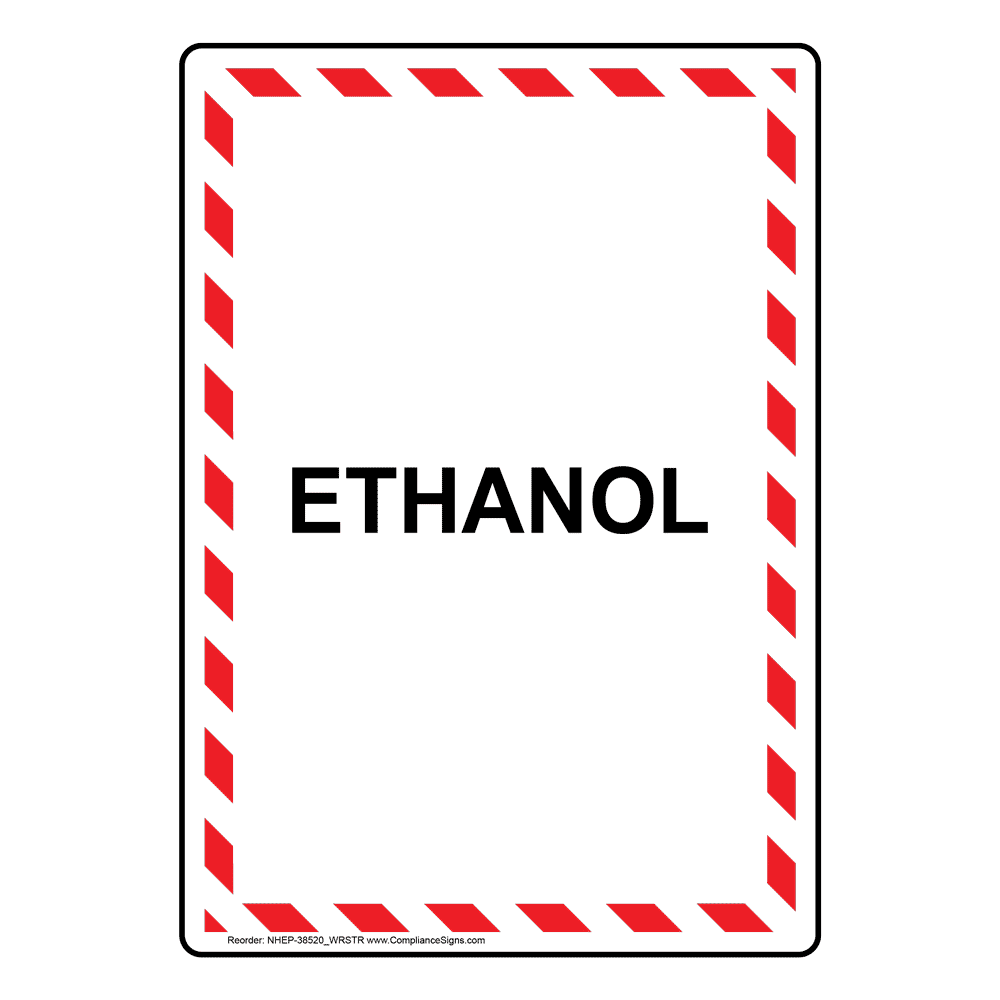 Ethanol Vertical Sign - White - 6 Sizes - US Made