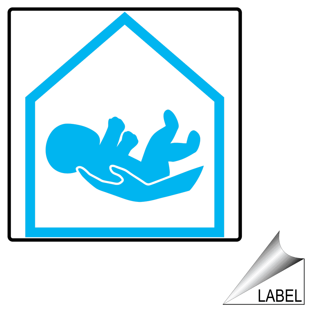 Children / School Safety Safely Surrender Baby Symbol Label - US Made