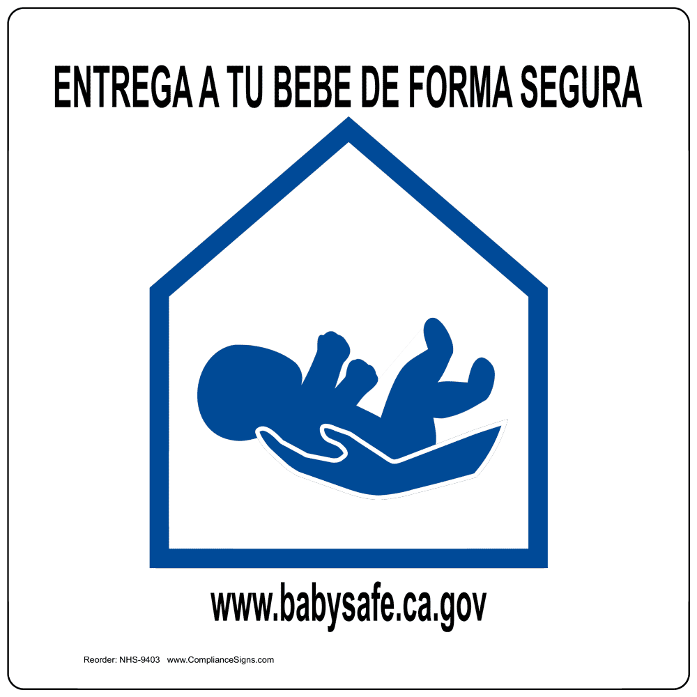 Information Sign - Safely Surrender Your Baby - White