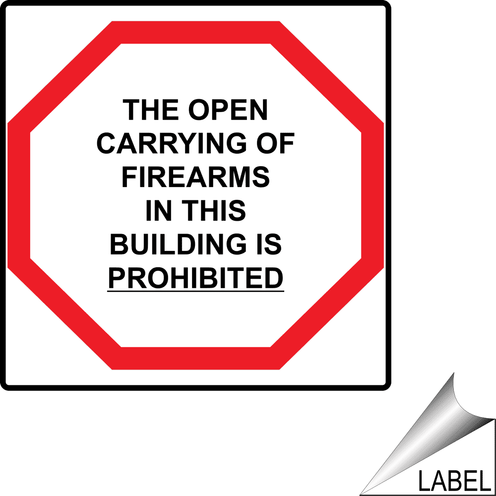 White Reflective Open Carrying Of Firearms Label / Sticker - US Made