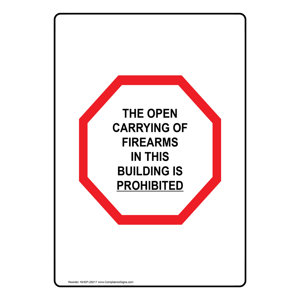 Vertical Sign - Weapons Restricted - The Open Carrying Of Firearms