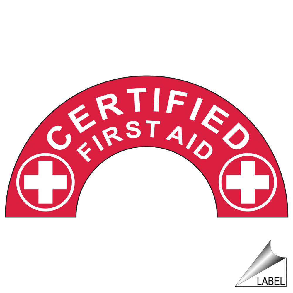 First Aid Certified First Aid Label / Sticker - Red - US Made