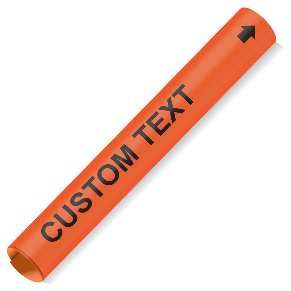 Coiled Pipe Marker - CUSTOM WORDS - Orange - ASME A13.1