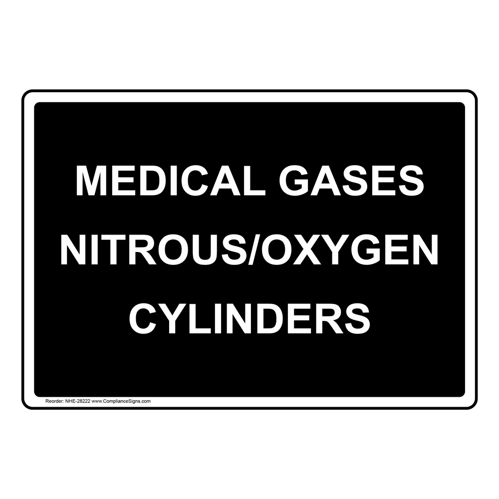 Hazmat Chemical Sign - Medical Gases Nitrous / Oxygen Cylinders
