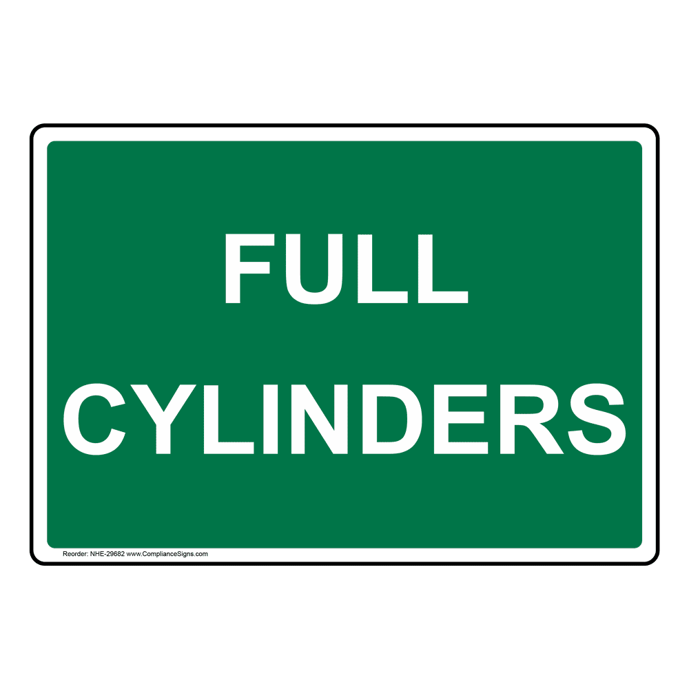 Full Cylinders Sign or Label - Varied Sizes - Green