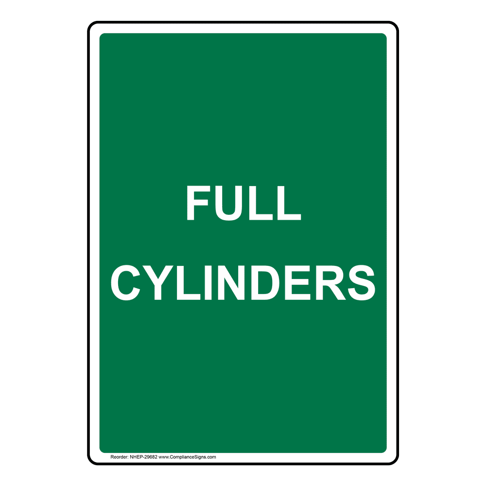 Full Cylinders Sign or Label - Vertical - Green