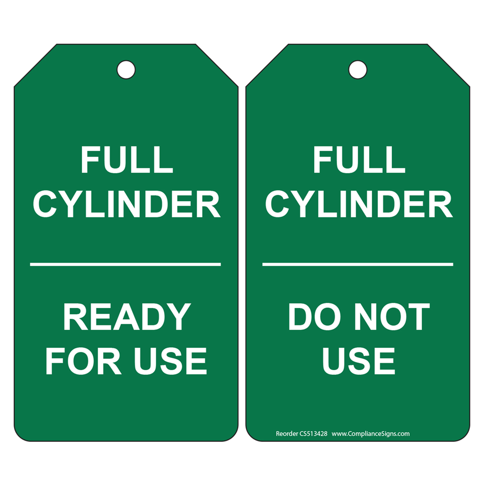 Green Full Cylinder Ready For Use Cylinder | Status Tag
