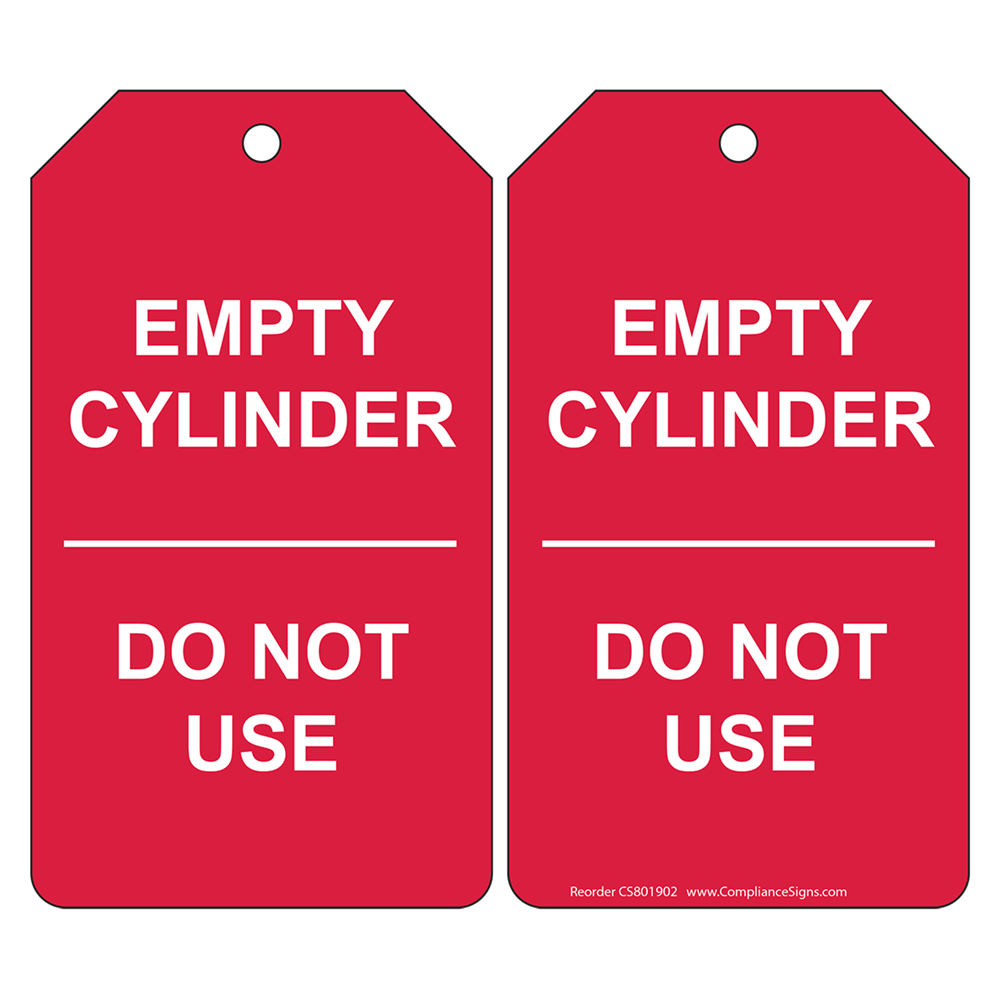 Red Empty Cylinder Do Not Use Cylinder | Status Tags