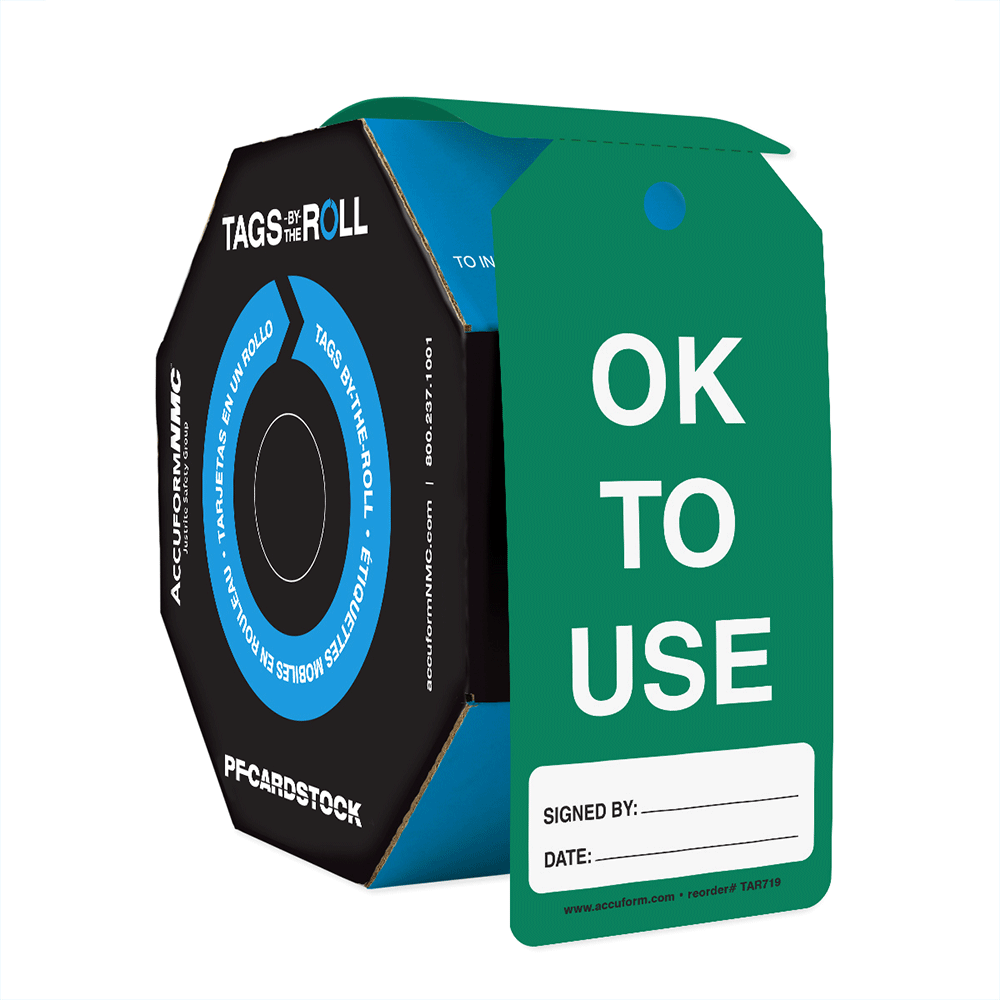 OK To Use - Poly Cardstock Safety Tags - Tag Dispenser