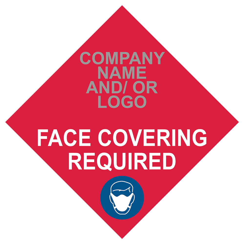 Custom Face Covering Floor Sign - red - Company Name - Logo