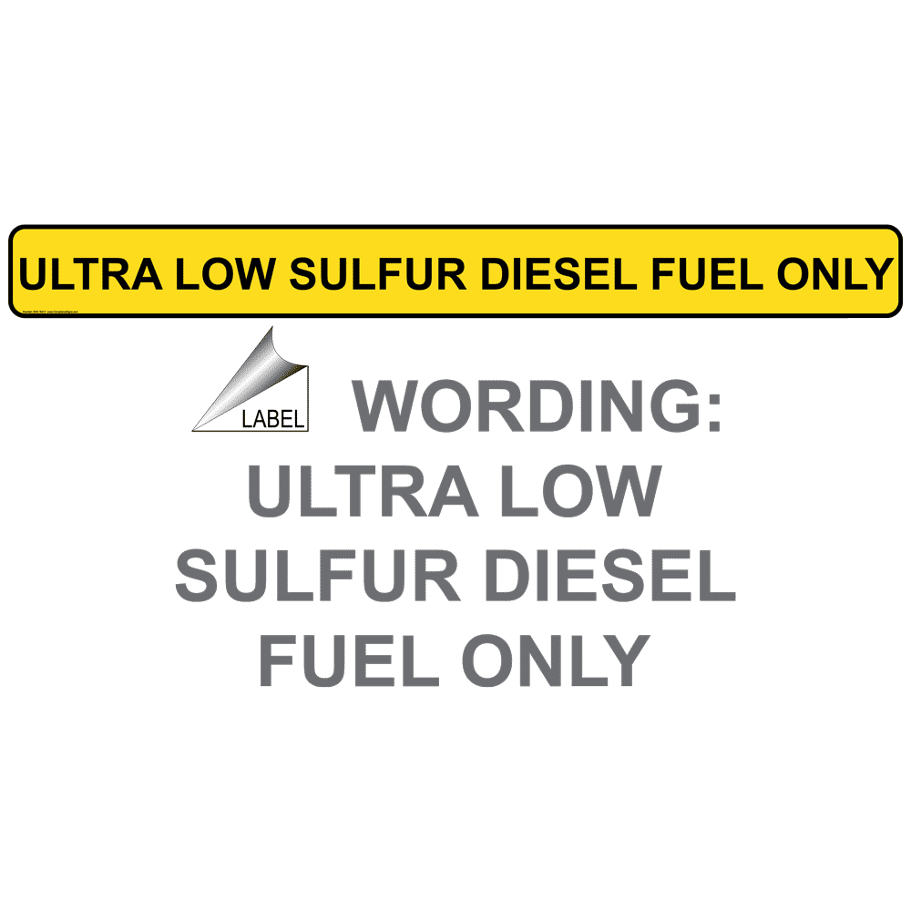 Diesel Ultra Low Sulfur Diesel Fuel Only Label / Sticker - Yellow