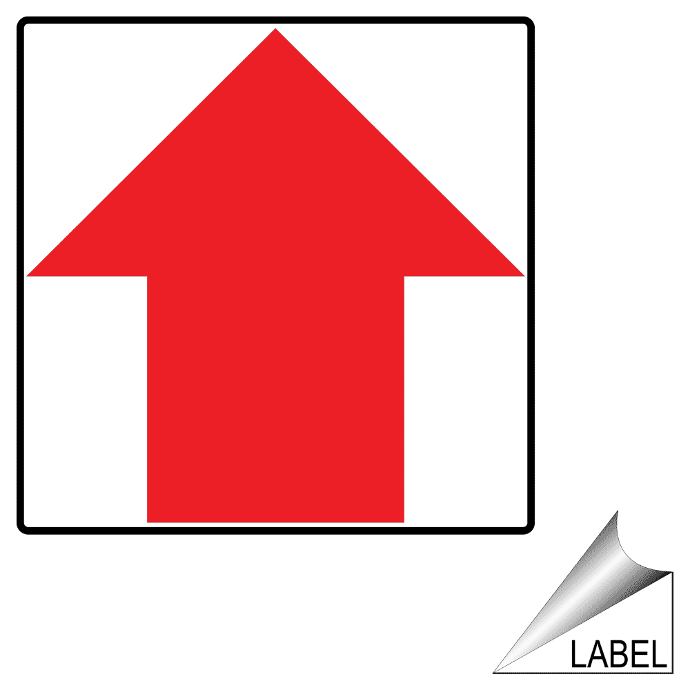 Directional Up Arrow Symbol Label Sticker White Reflective