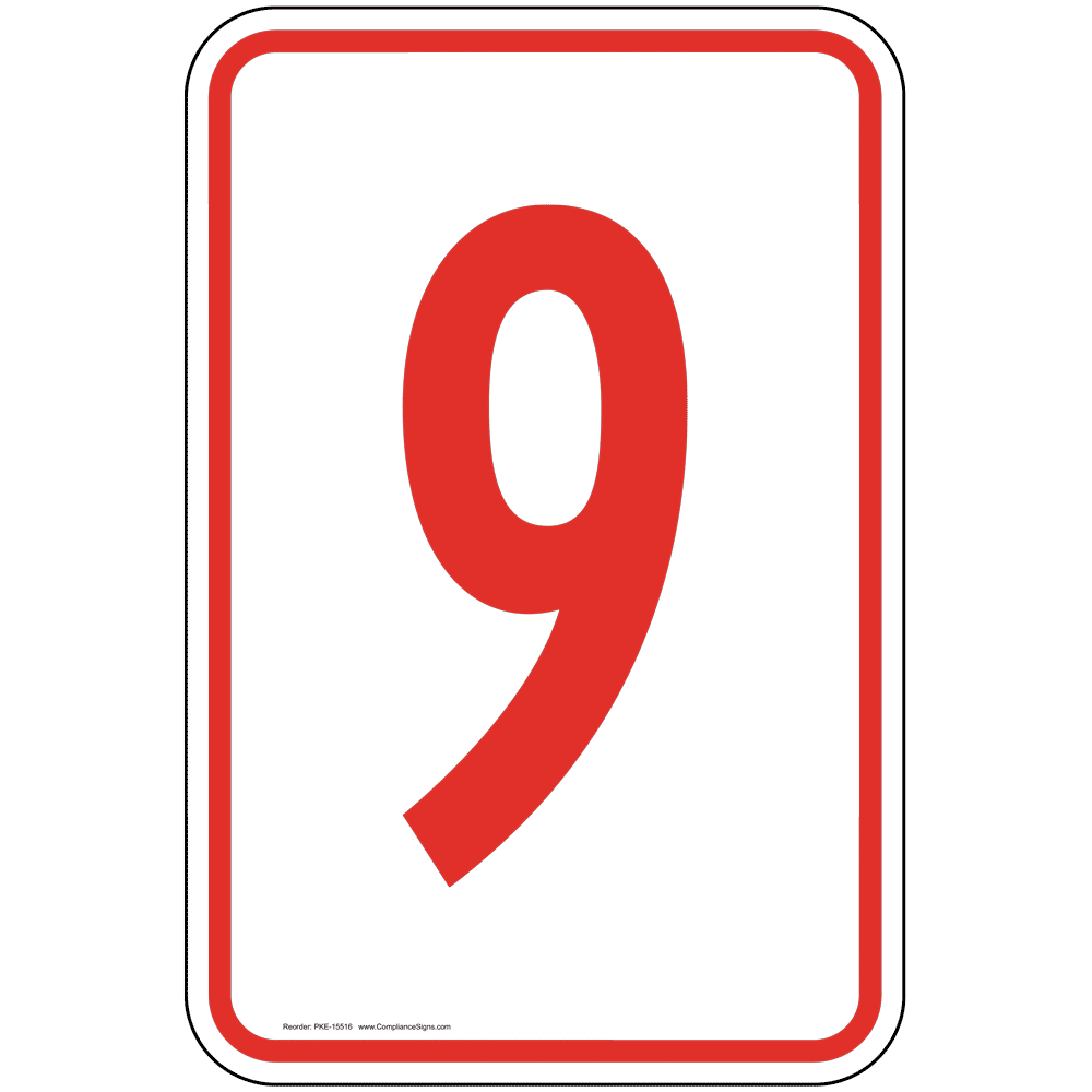 Vertical Sign - Parking Lot / Garage - Number 9 Sign