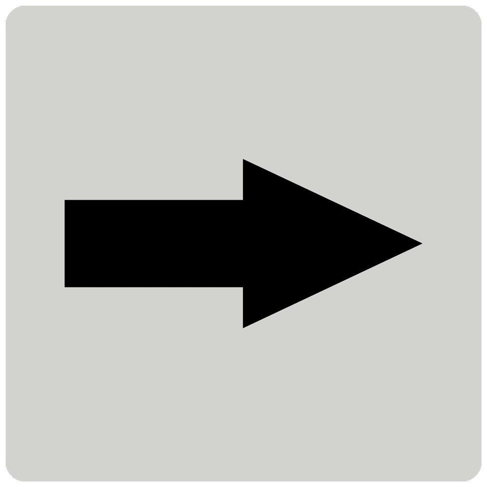 Tactile Directional Arrow Black on Gray Sign RRE-205-BLKonPRLGY