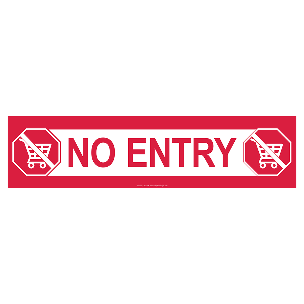 Red No Entry Social Distance Floor Label - Do Not Enter - US Made