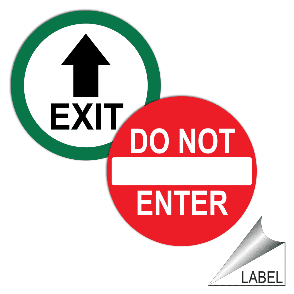 Restricted Access Exit - Do Not Enter Set Label / Sticker - US Made