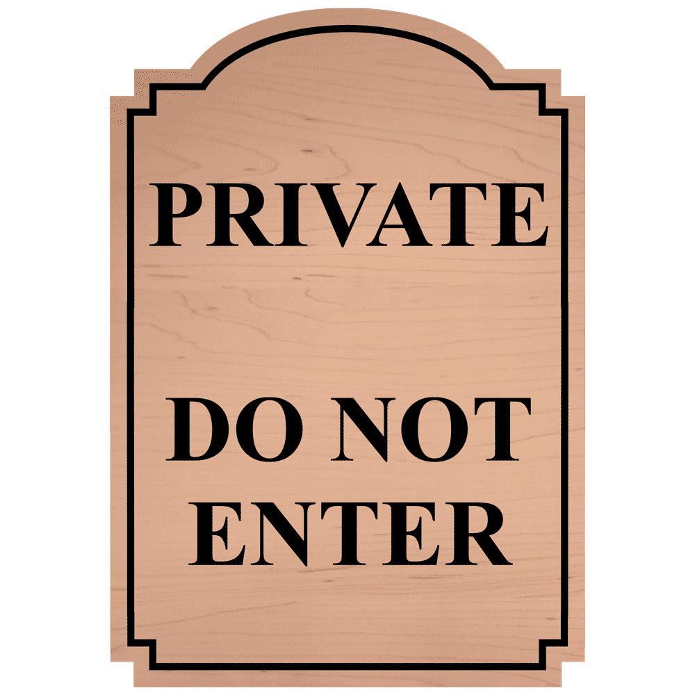 Private Do Not Enter Engraved Sign EGRE-13359-BLKonCSHW Enter / Exit
