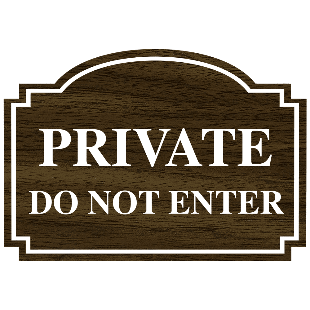 Private Do Not Enter Engraved Sign EGRE-13360-WHTonWLNT Enter / Exit