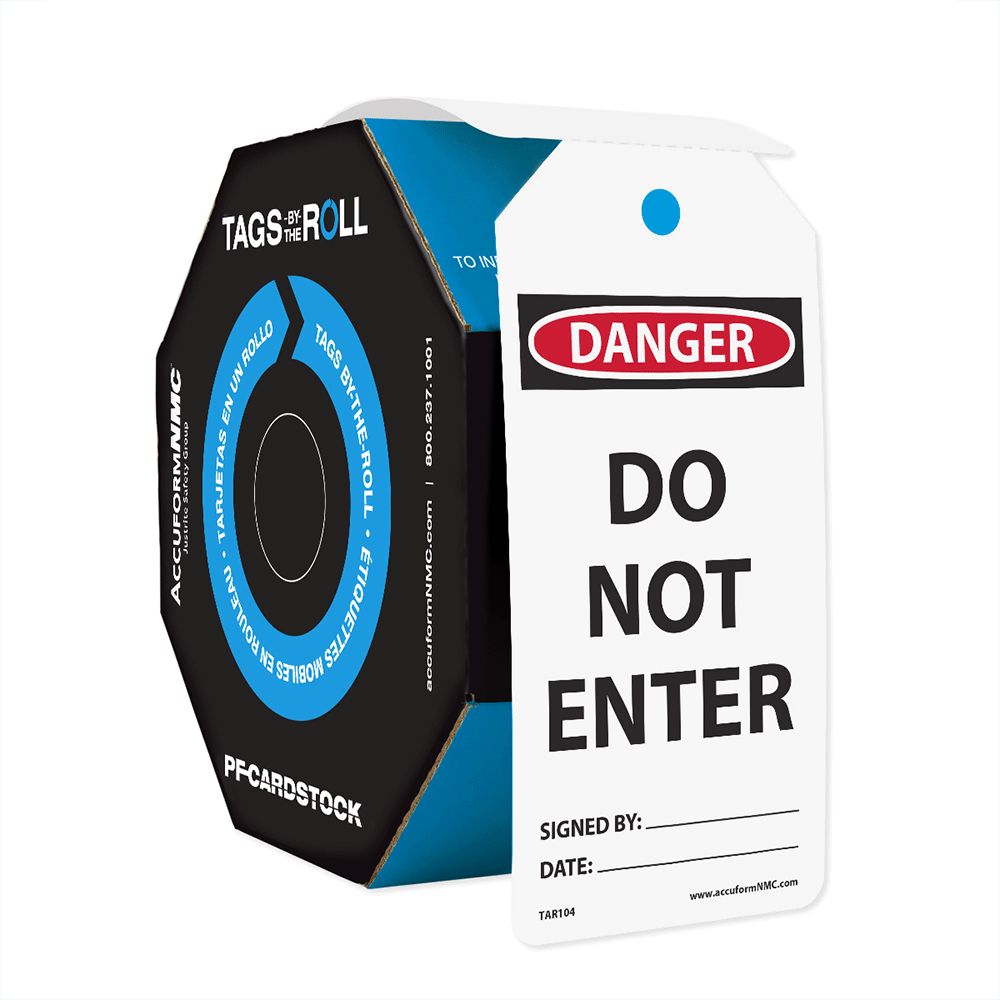 DO NOT ENTER Safety Tags - Tags By The Roll -100 or 250 Tags