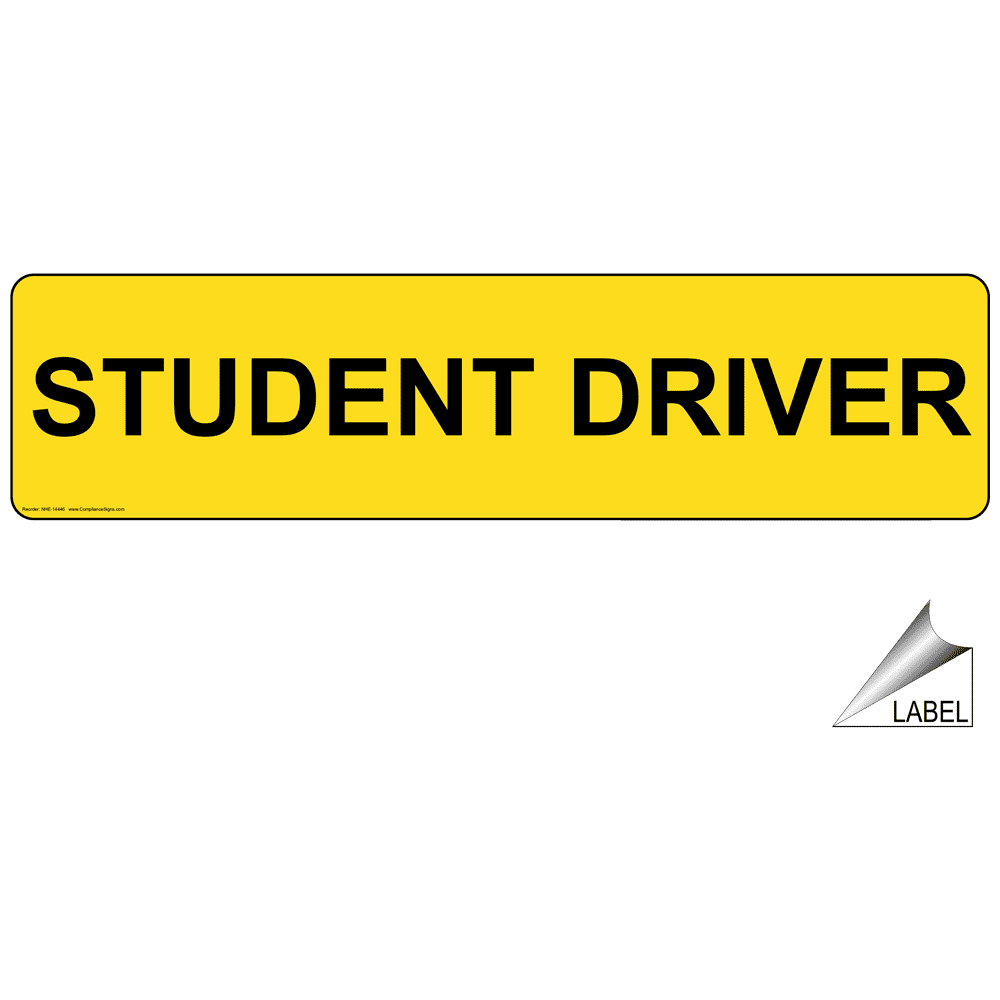 Yellow Student Driver Bumper Sticker - Self-Adhesive