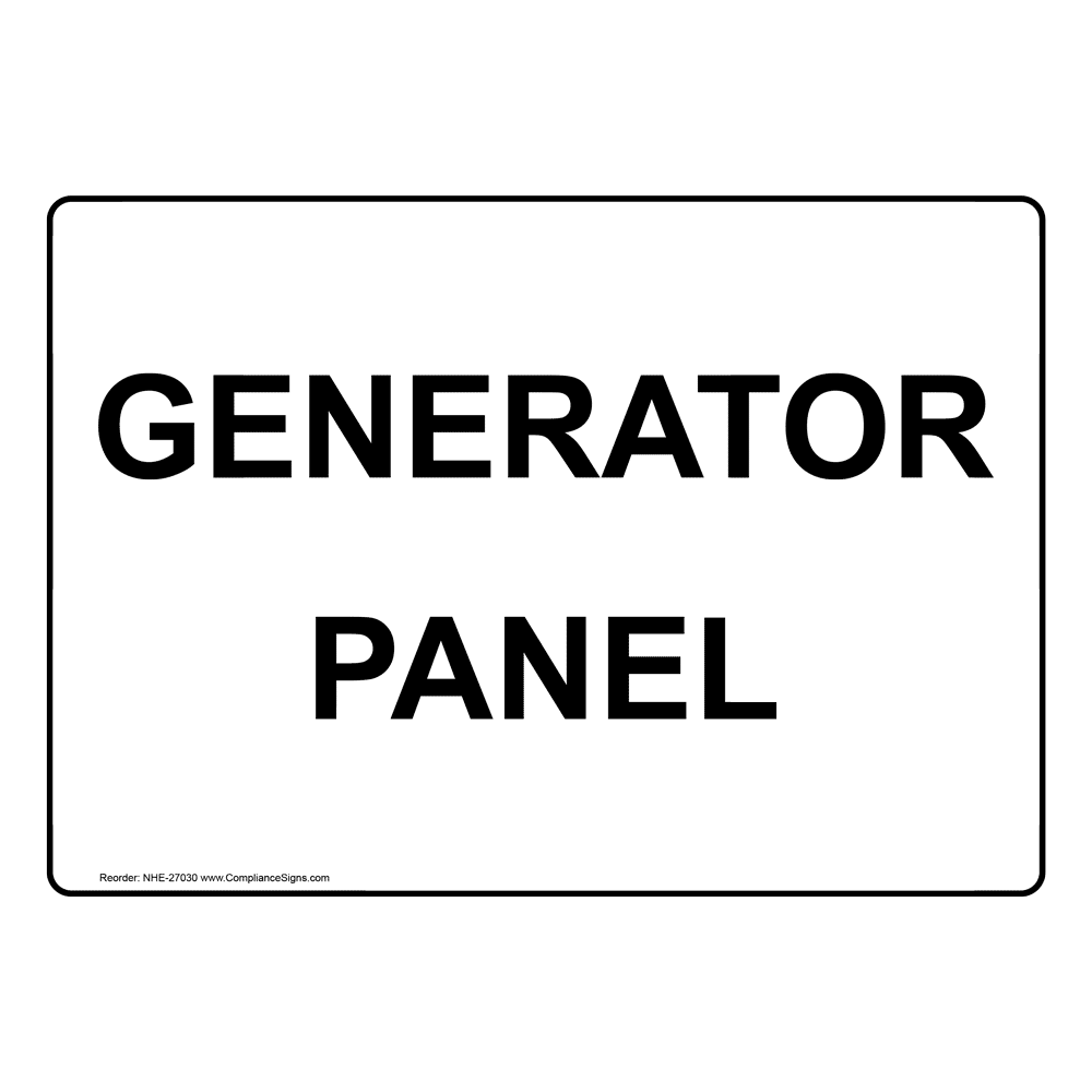 Electrical Panel Sign - Generator Panel