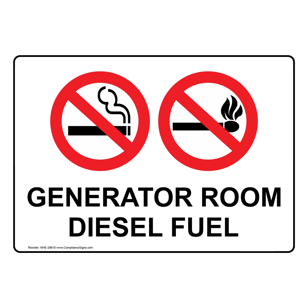 Industrial Notices Diesel Sign - Generator Room Diesel Fuel