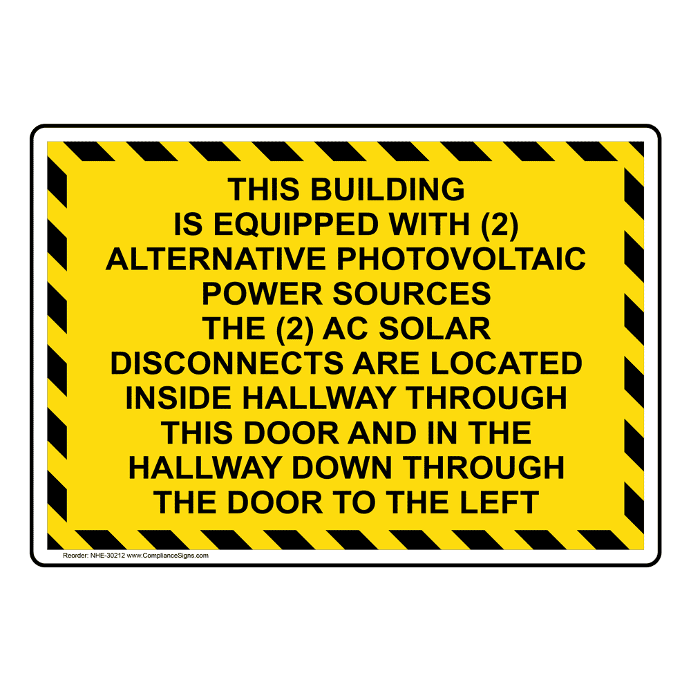 Yellow Ac Solar Disconnects Location Sign - Made in USA