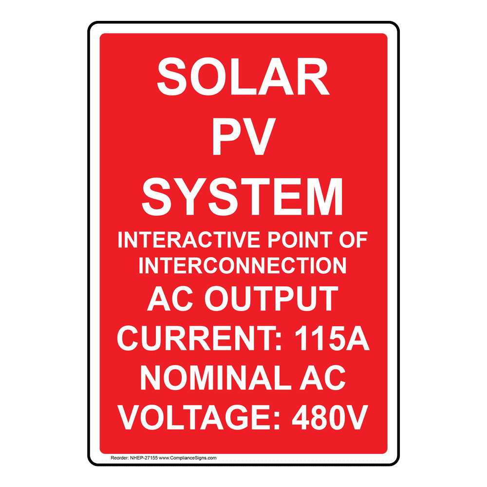 Vertical Sign - Information - Solar Pv System Interactive Point Of