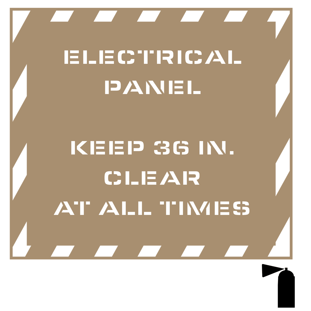 Electrical Stencil - Electrical Panel Keep 36 In. Clear