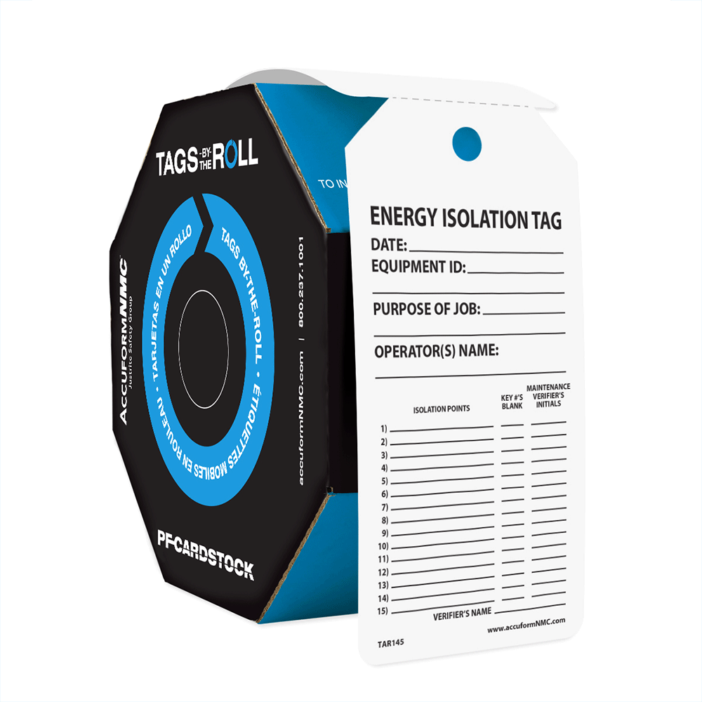 Energy Isolation Tag Safety Tags - Tag Dispenser Roll