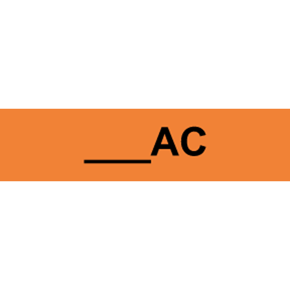 Electrical Voltage Custom - Ac Label / Sticker - Orange - US Made