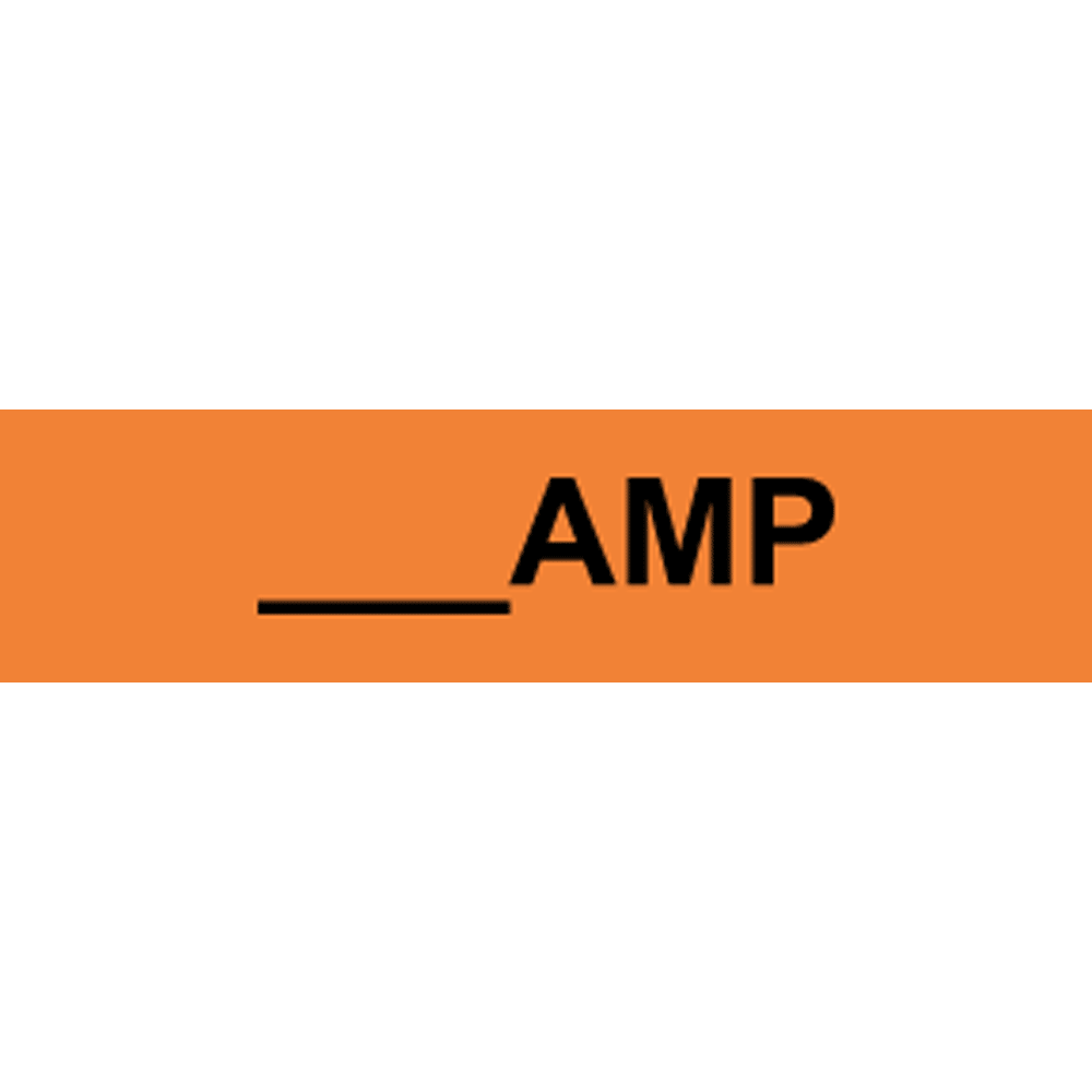 Electrical Voltage Custom - Amp Label / Sticker - Orange - US Made