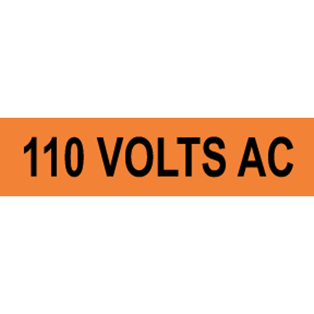 Electrical Voltage 110 Volts Ac Label / Sticker - Orange - US Made