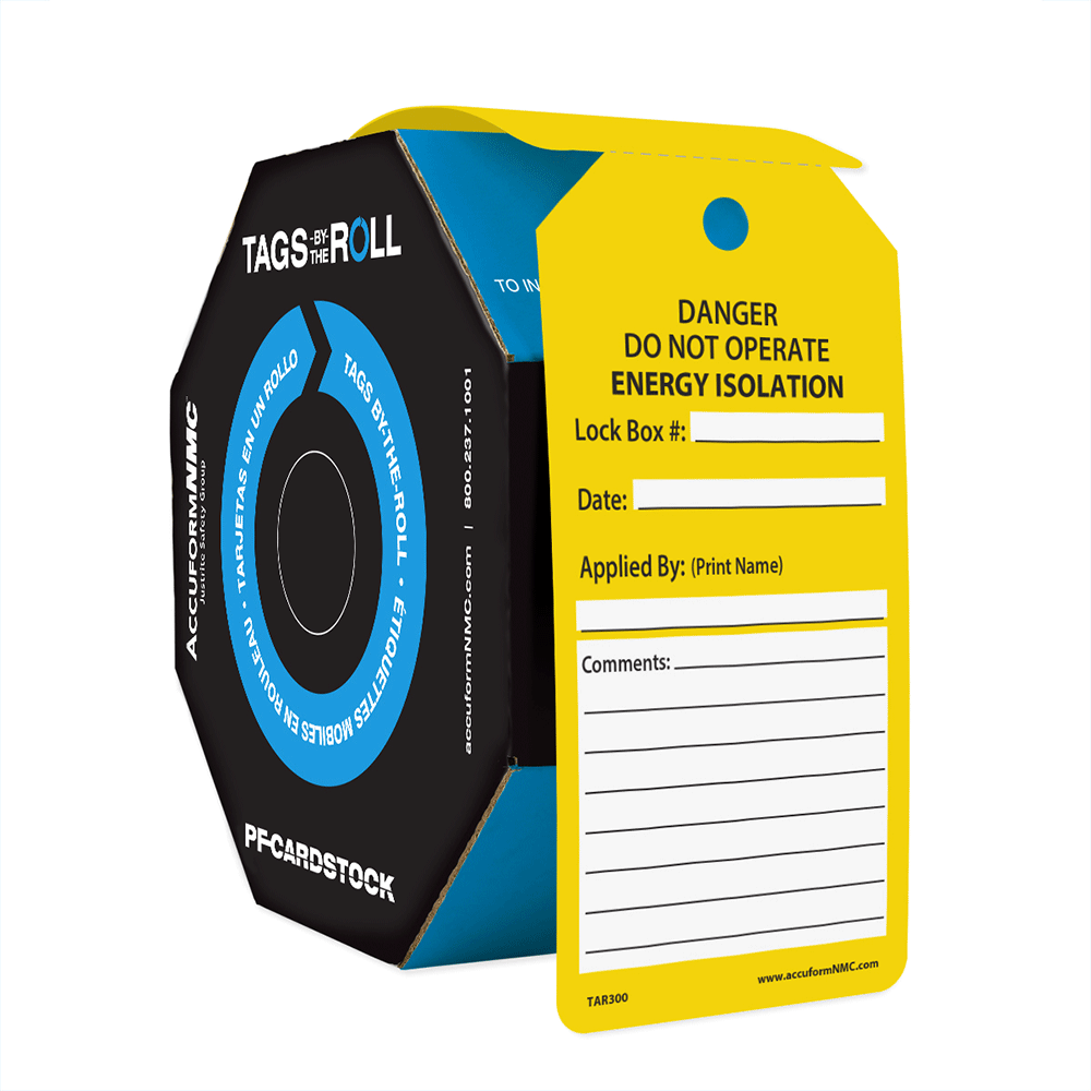 Danger Do Not Operate Energy Isolation Safety Tags on Roll