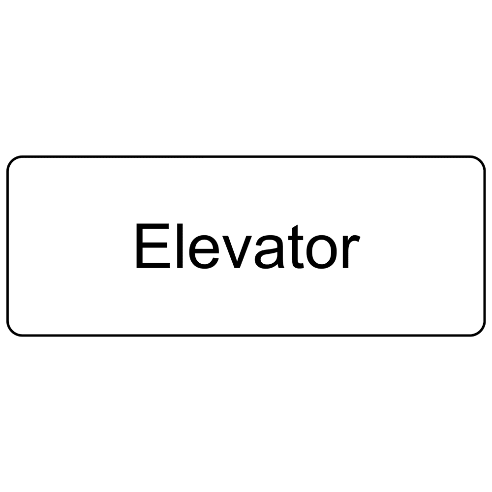 Elevator Black on White Engraved Sign EGRE-305-BLKonWHT Elevator
