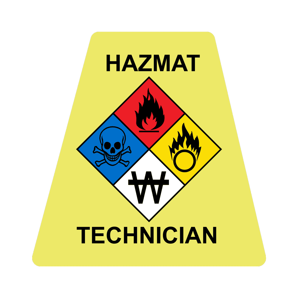 Occupations Hazmat Technician Label / Sticker - Yellow Reflective