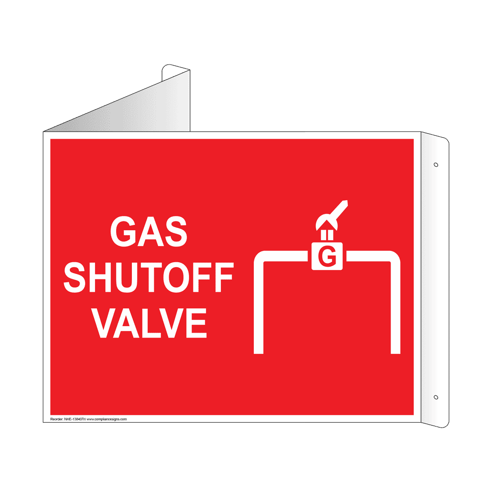 Gas Shutoff Valve Sign NHE-13840Tri Emergency Response